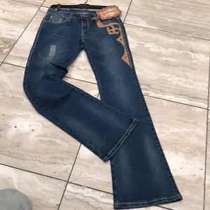 Trinity Ranch | Jeans | Western Leather Trim Rodeo Denim Ladies Jeans ...